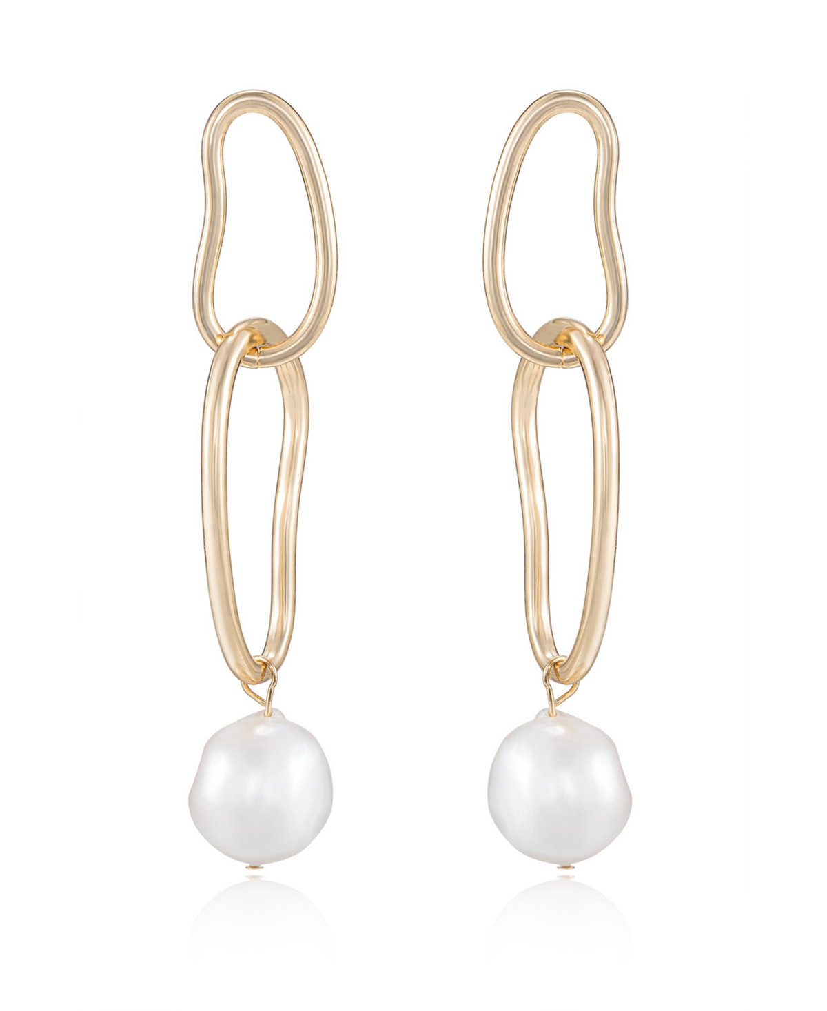 Click here for Ettika Mara Dangle Cultivated Pearl Earrings - Gol... prices