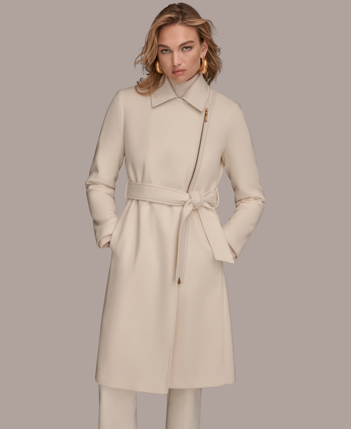 Click here for Donna Karan New York Womens Notch Collared Belted... prices