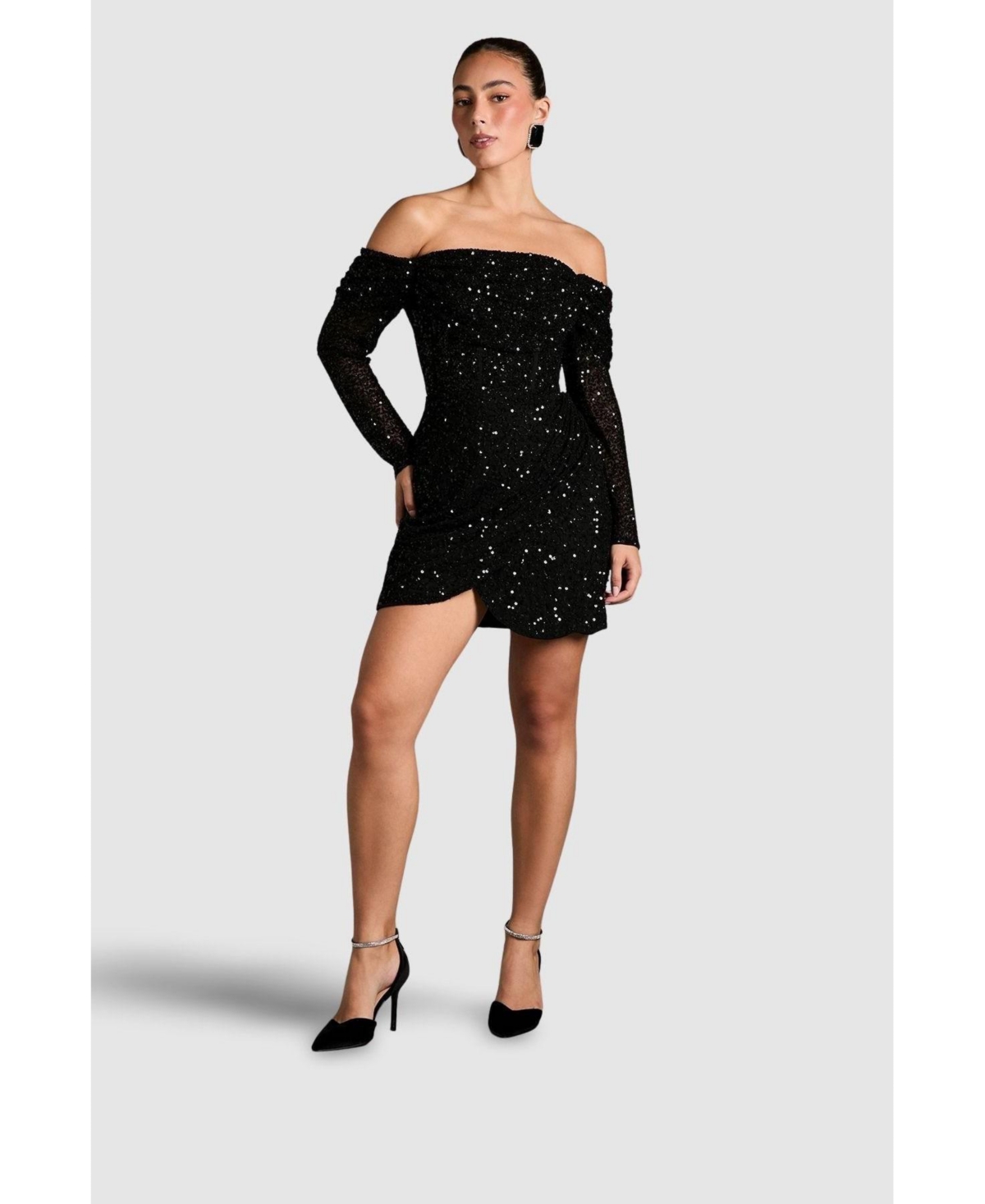 Click here for Coast Womens Bardot Long Sleeve Wrap Skirt Mini Dr... prices