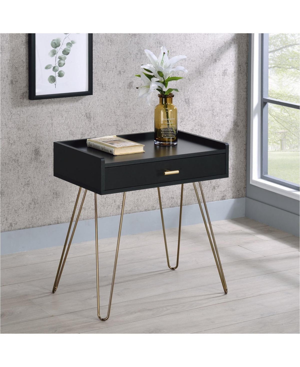 Click here for Streamdale Furniture Hailey Black and Gold Wood St... prices