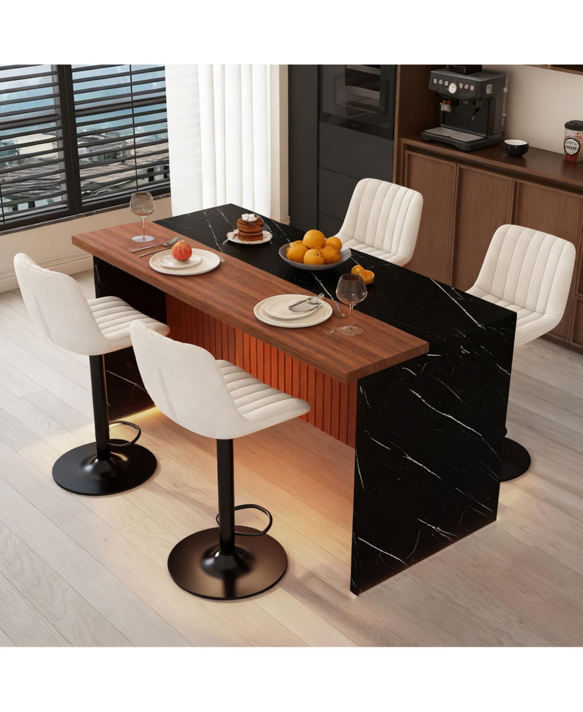 Click here for Streamdale Furniture White Marble Look Kitchen Isl... prices