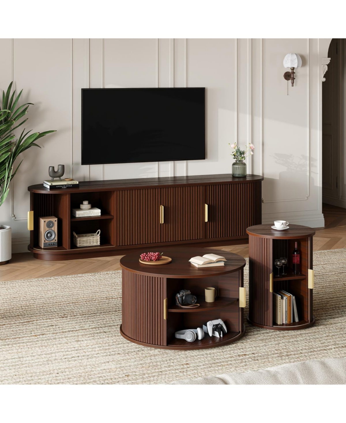 Click here for Streamdale Wooden Tv Stand & Coffee Table Set with... prices