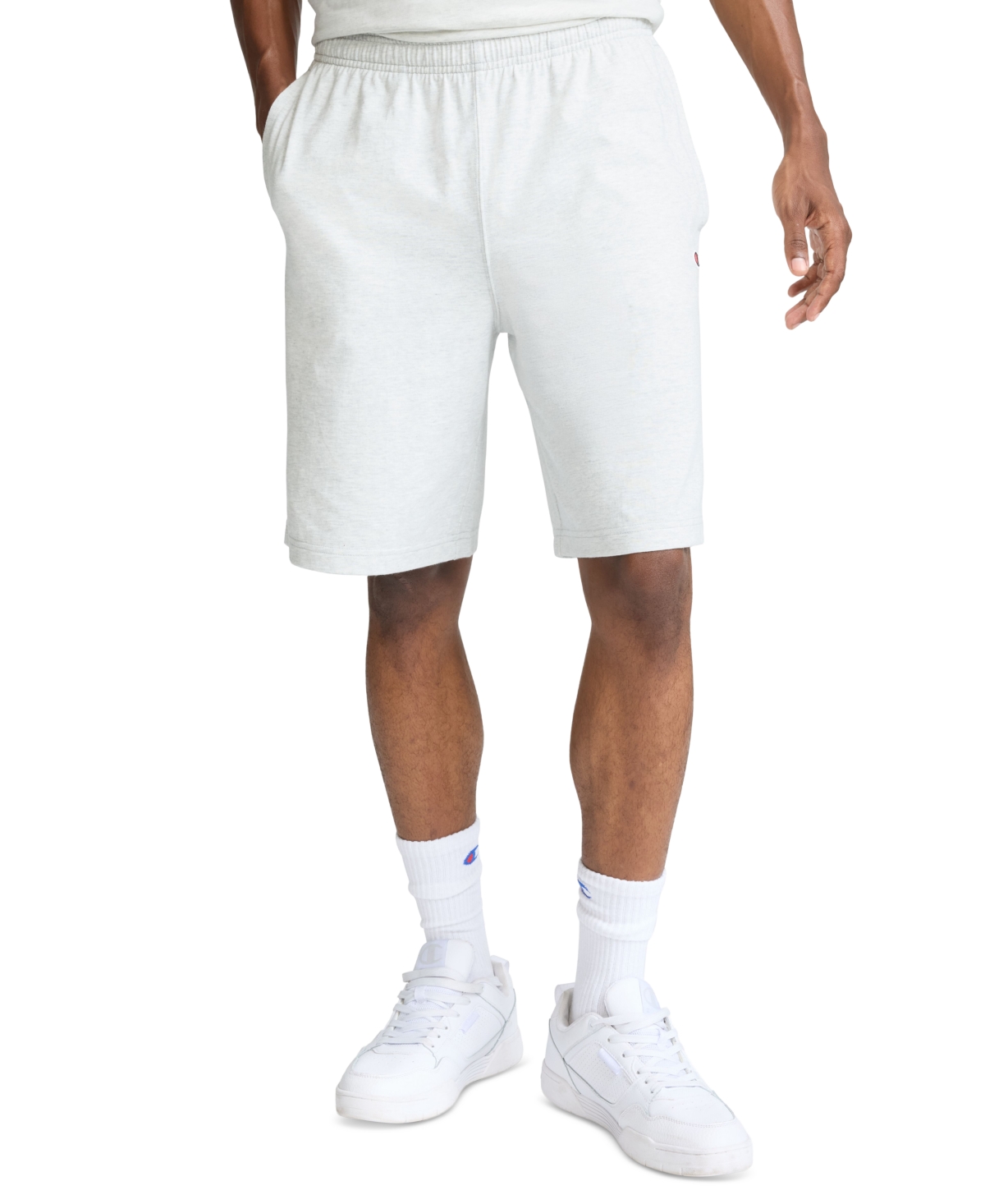 Click here for Champion Mens 9 Jersey Shorts - Platinum Silver He... prices