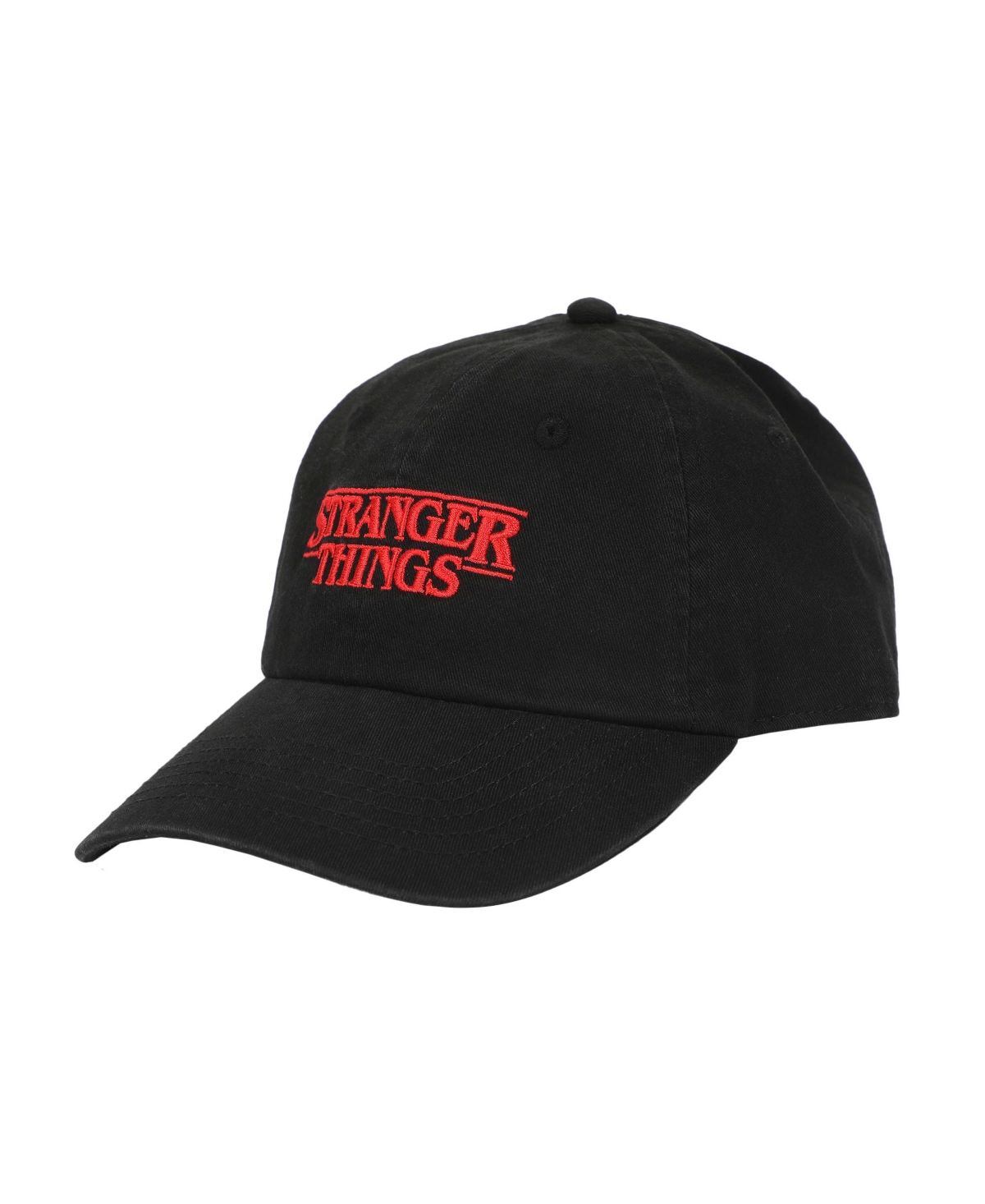 Click here for Stranger Things Mens Logo Black Unstructured Baseb... prices