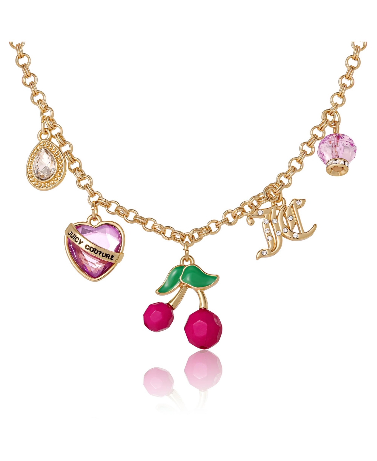 Click here for Juicy Couture Cherry Charm Necklace - 18 + 2 - Gol... prices