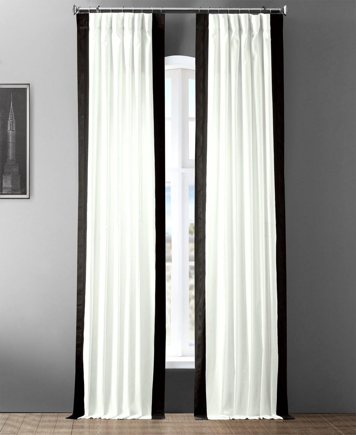 Click here for Half Price Drapes Fresh Popcorn & Black Bordered V... prices