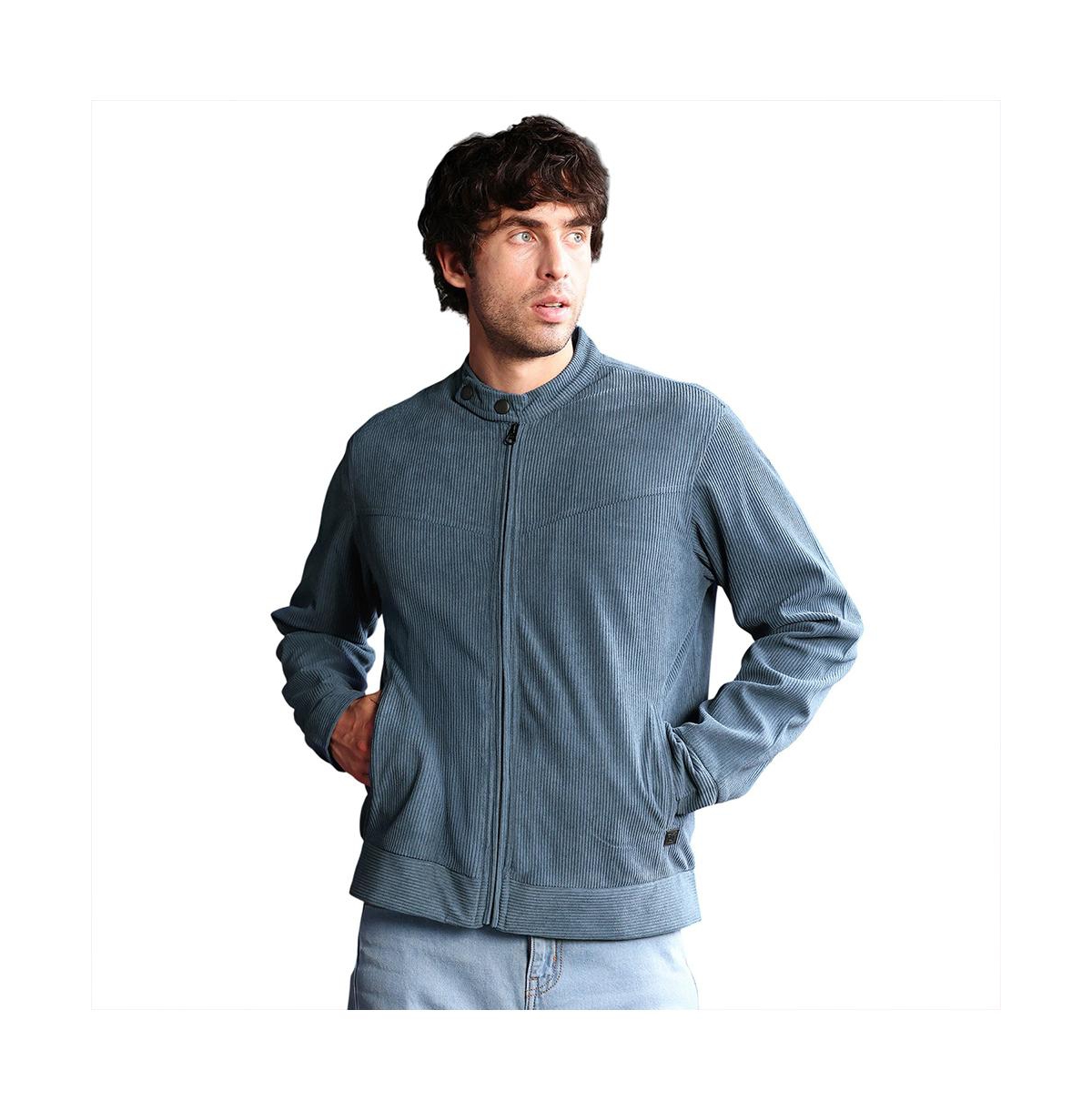 Click here for Campus Sutra Mens Aegean Blue Corduroy Rider Jacke... prices