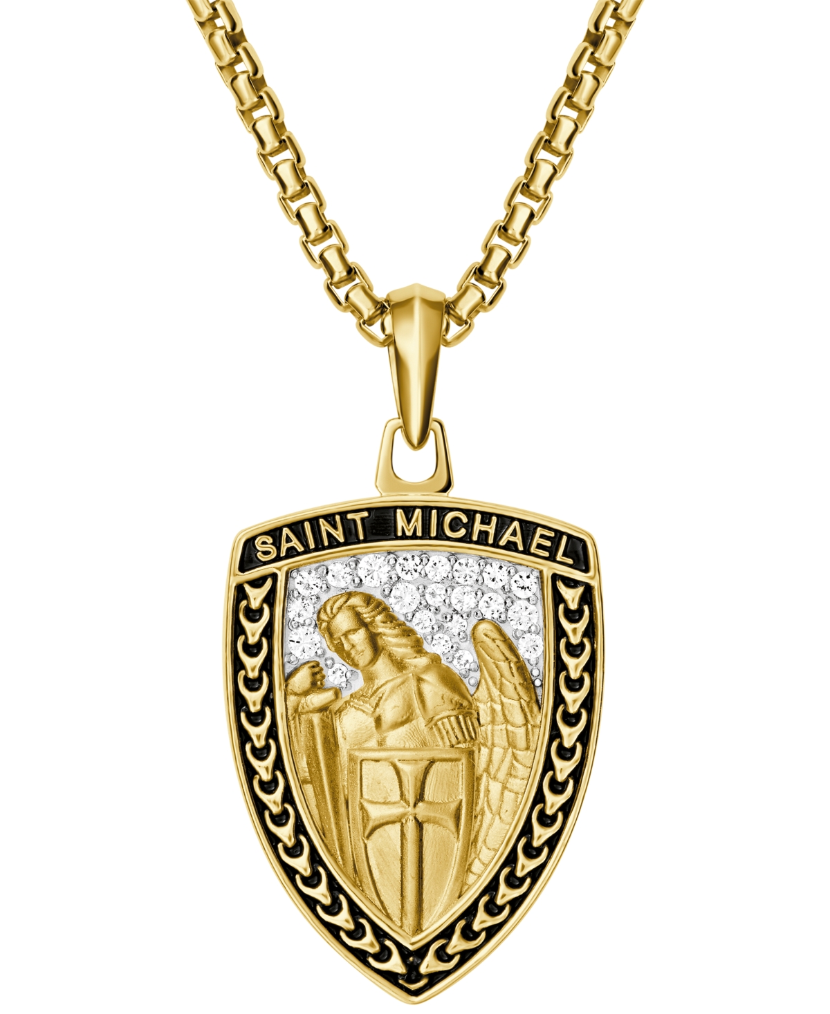 Click here for Bulova Mens Gold Plated Saint Michael Pendant Neck... prices
