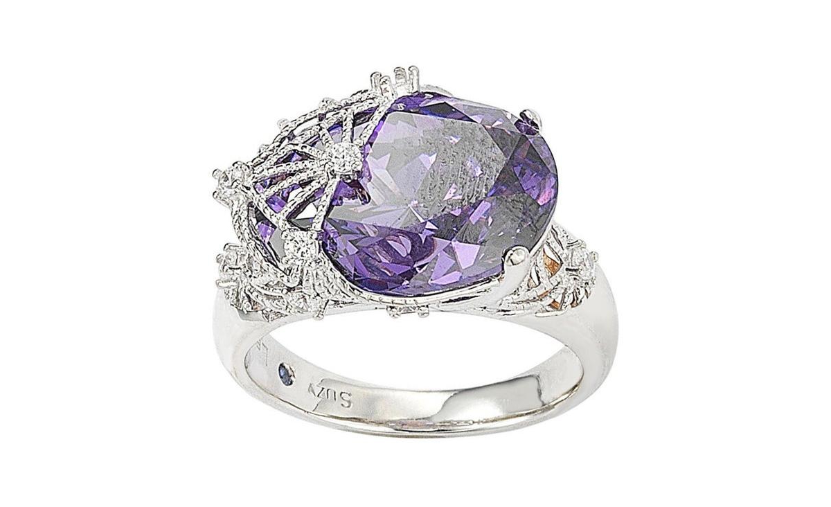 Click here for Suzy Levian Sterling Silver Cubic Zirconia Webbed... prices