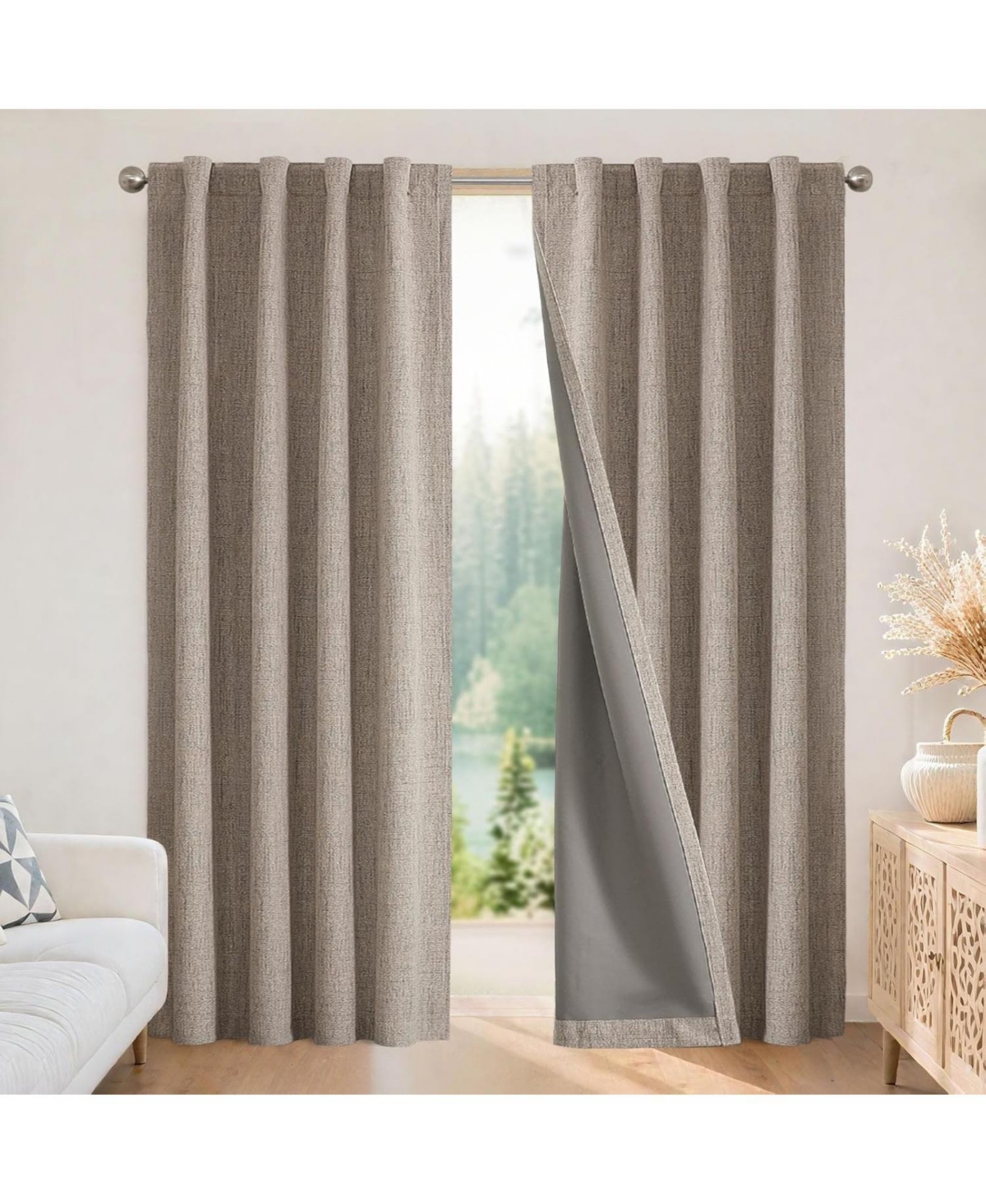 Click here for Joydeco 100 Blackout Linen Curtains - 52" x 8... prices