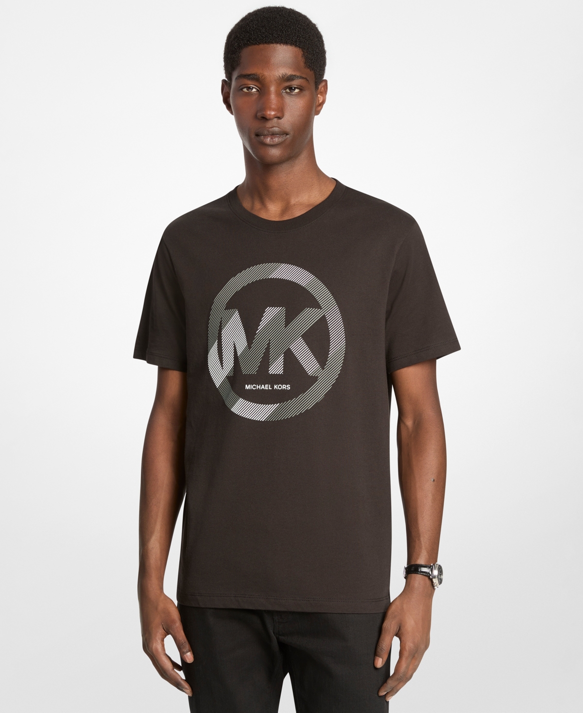 Click here for Michael Kors Mens Crewneck Logo T-Shirt - Oxflood prices