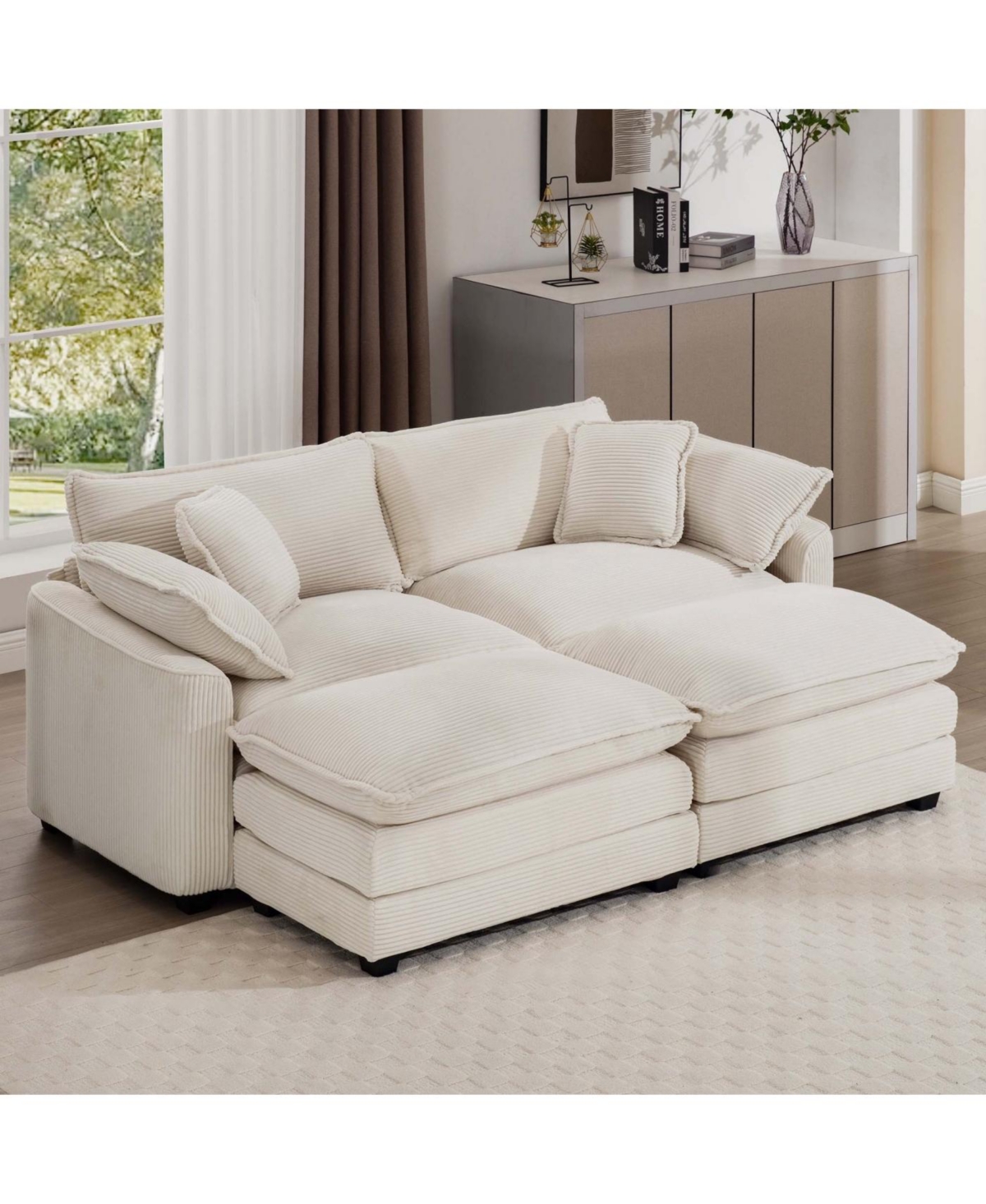 Click here for Streamdale Furniture Corduroy Two-Seater Sofa with... prices