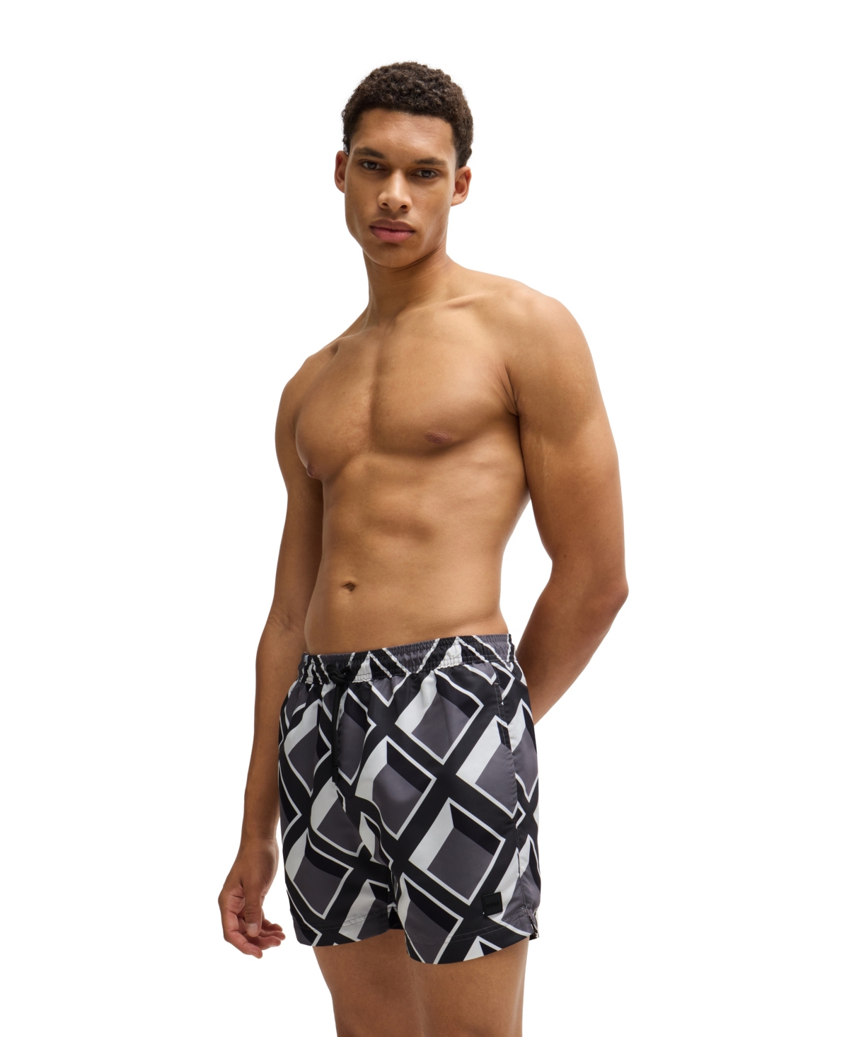 Click here for Boss by Hugo Boss Mens Drawstring Printed Swimsuit... prices