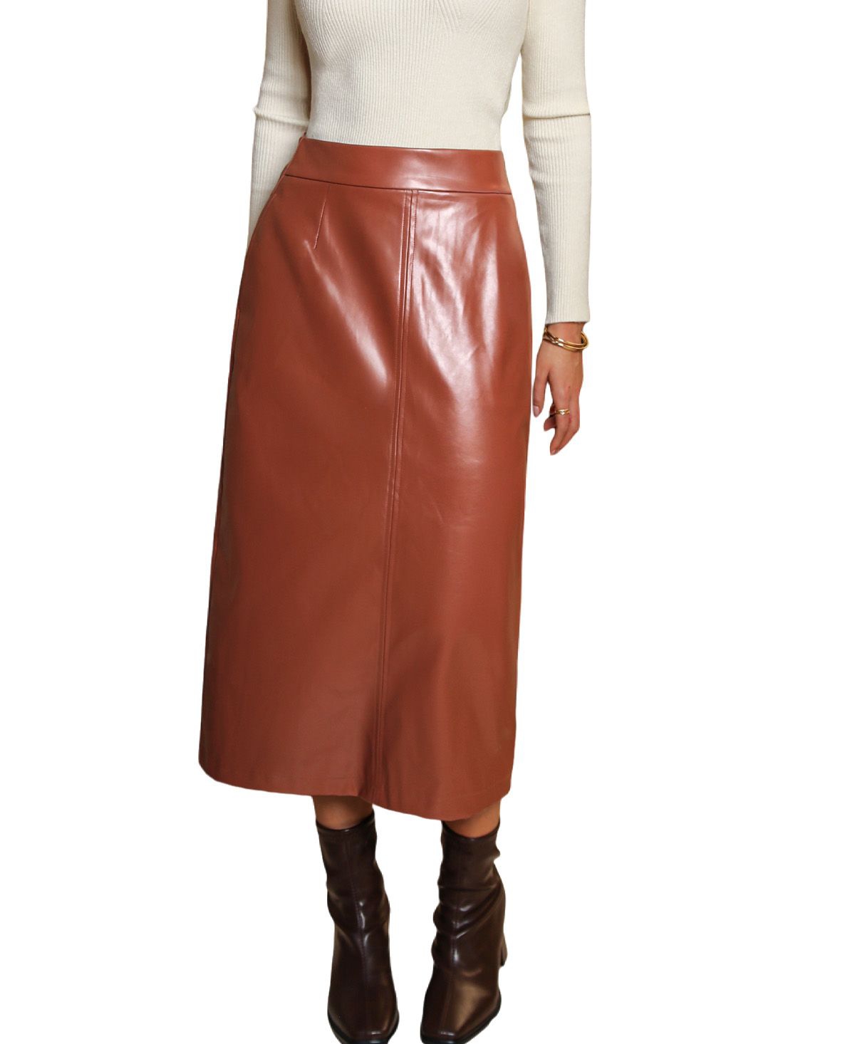 Click here for Cupshe Womens Topaz Brown Midi Skirt - Brown prices