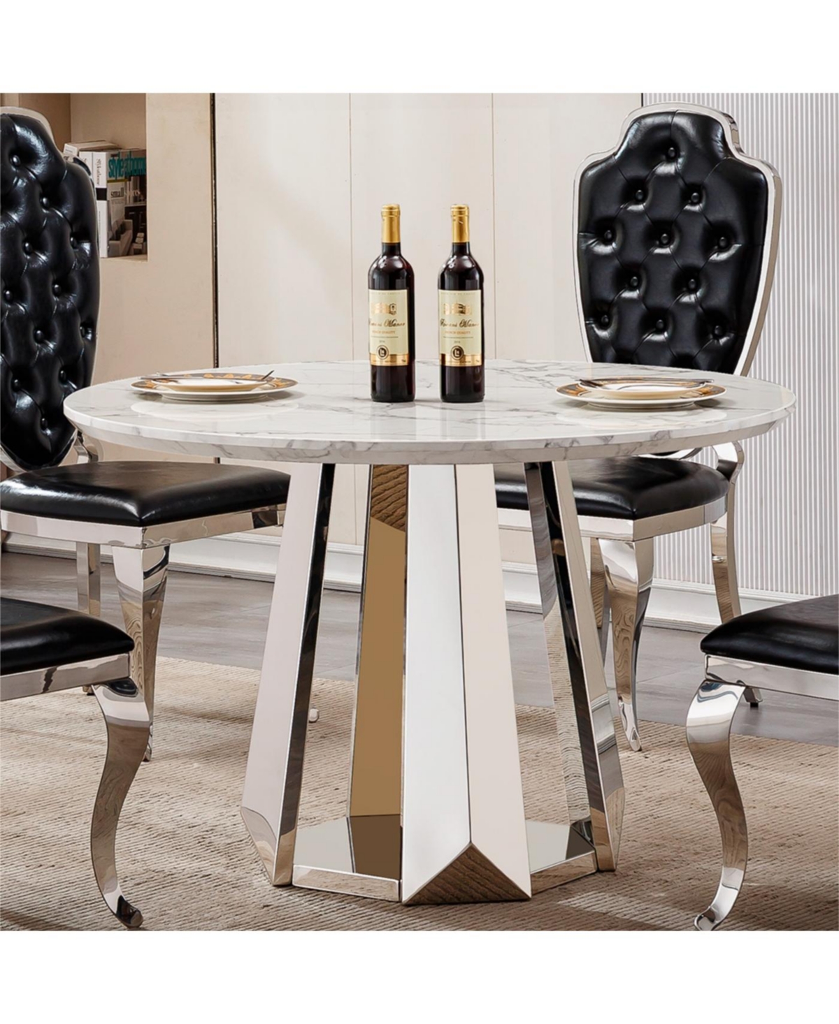 Click here for Streamdale Furniture 47" Round Marble Dining... prices