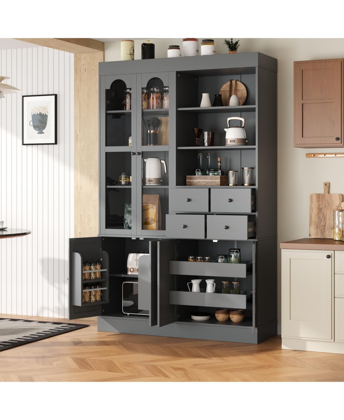 Click here for Streamdale Freestanding Buffet with Hutch - Blue... prices