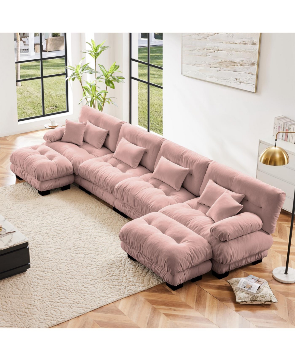 Click here for Streamdale Furniture Chenille Bolster Armrest Sofa... prices