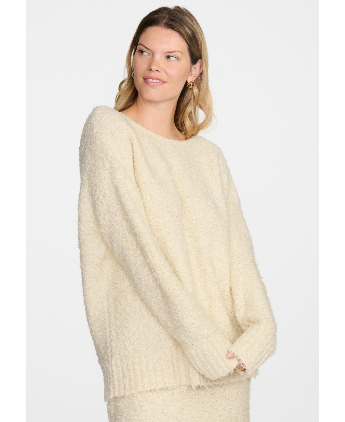 Click here for Cuup Womens The Open-Back Sweater- Boucle - Cream prices