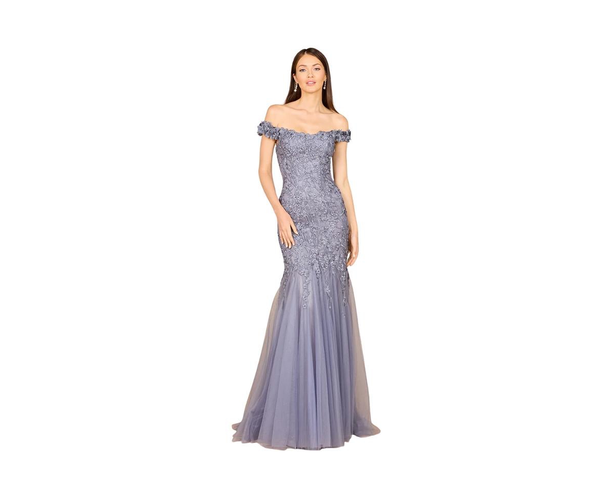 Click here for Lara Womens Off Shoulder Mermaid Gown - Grey blue prices