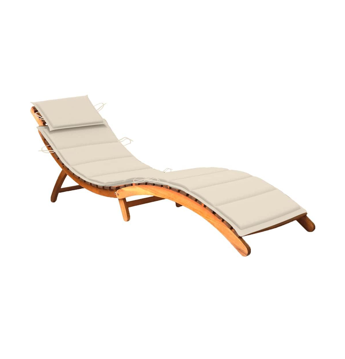 Click here for VidaXL Sun Lounger Cream Solid Acacia Wood Adult F... prices
