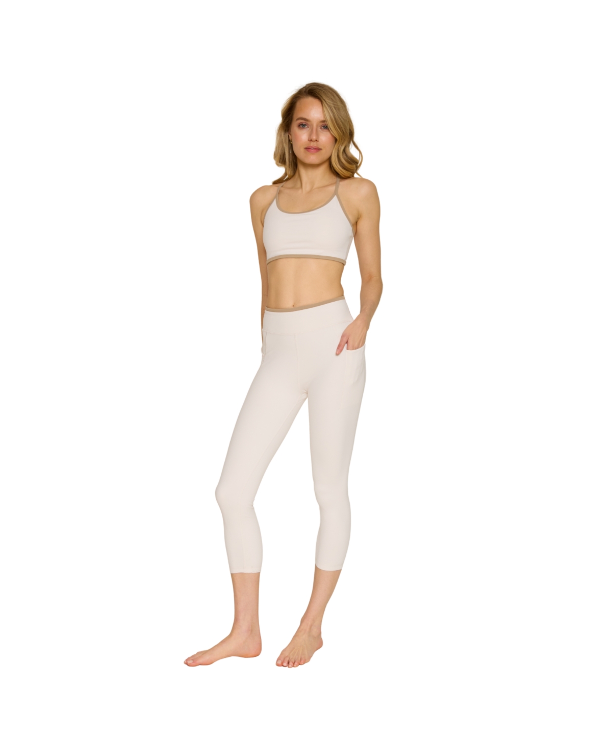 Click here for G Lifestyle Hidden Pocket Capri - Beige prices