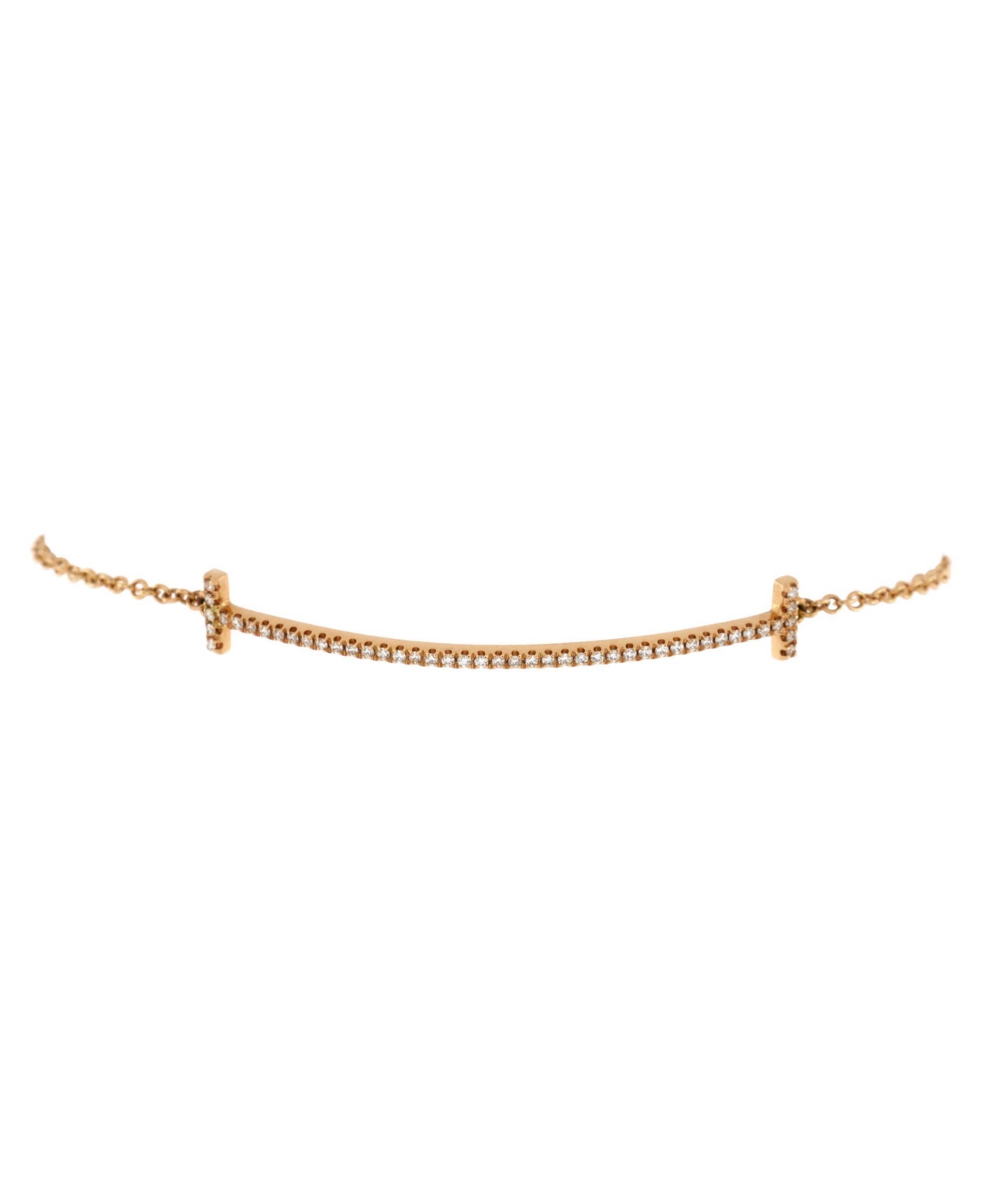 Click here for Pre-Owned Tiffany & Co T Smile Chain Bracelet - 18... prices