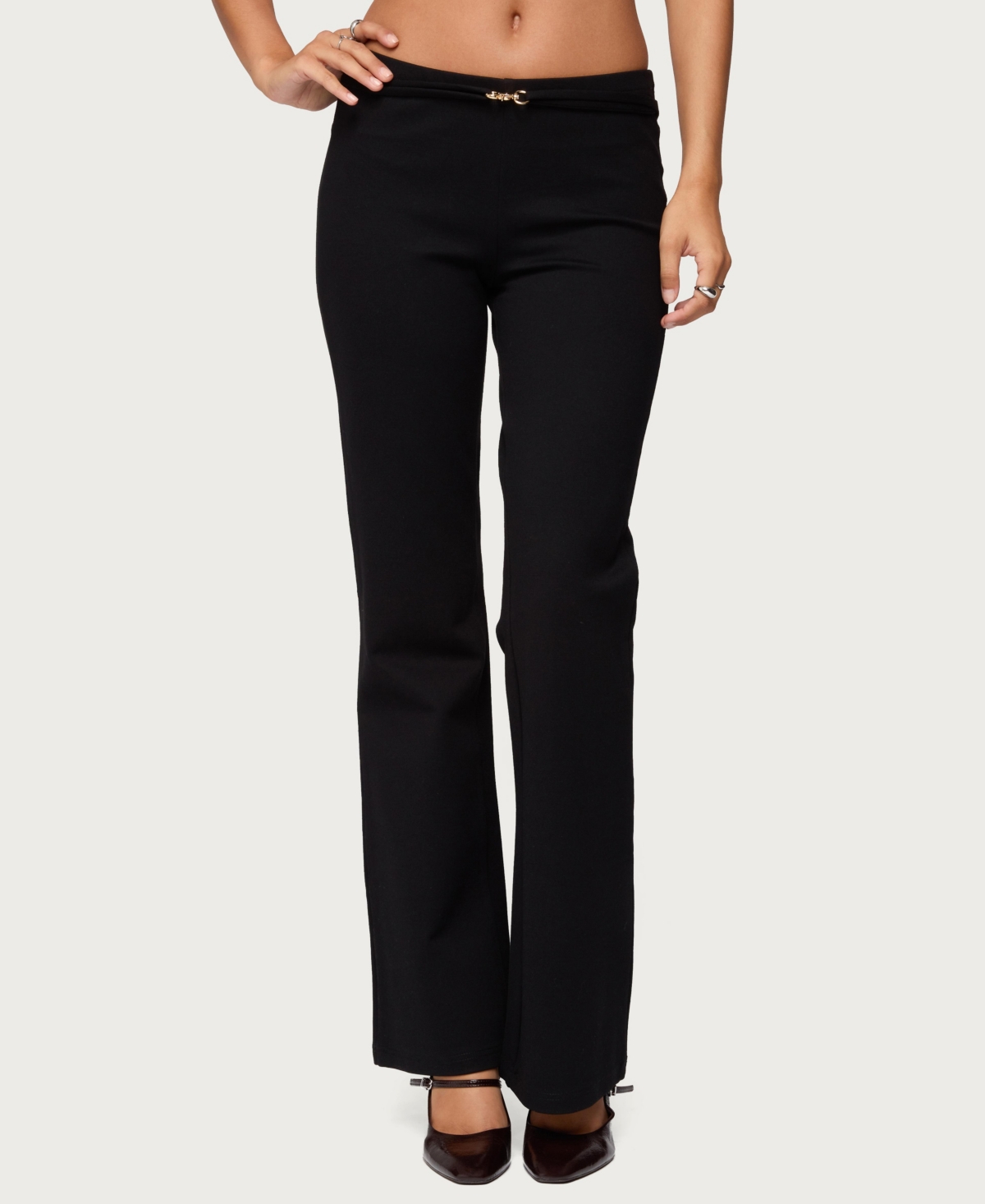 Click here for Edikted Womens Metiza Flared Pants - Black prices
