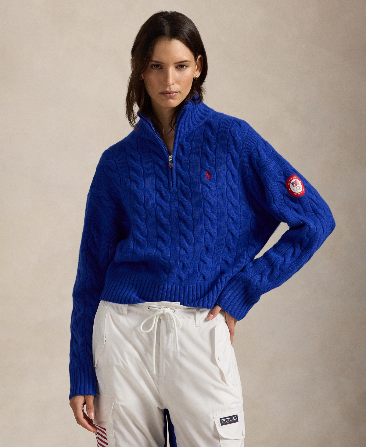 Click here for Polo Ralph Lauren Womens Half-Zip Sweater - Purple prices