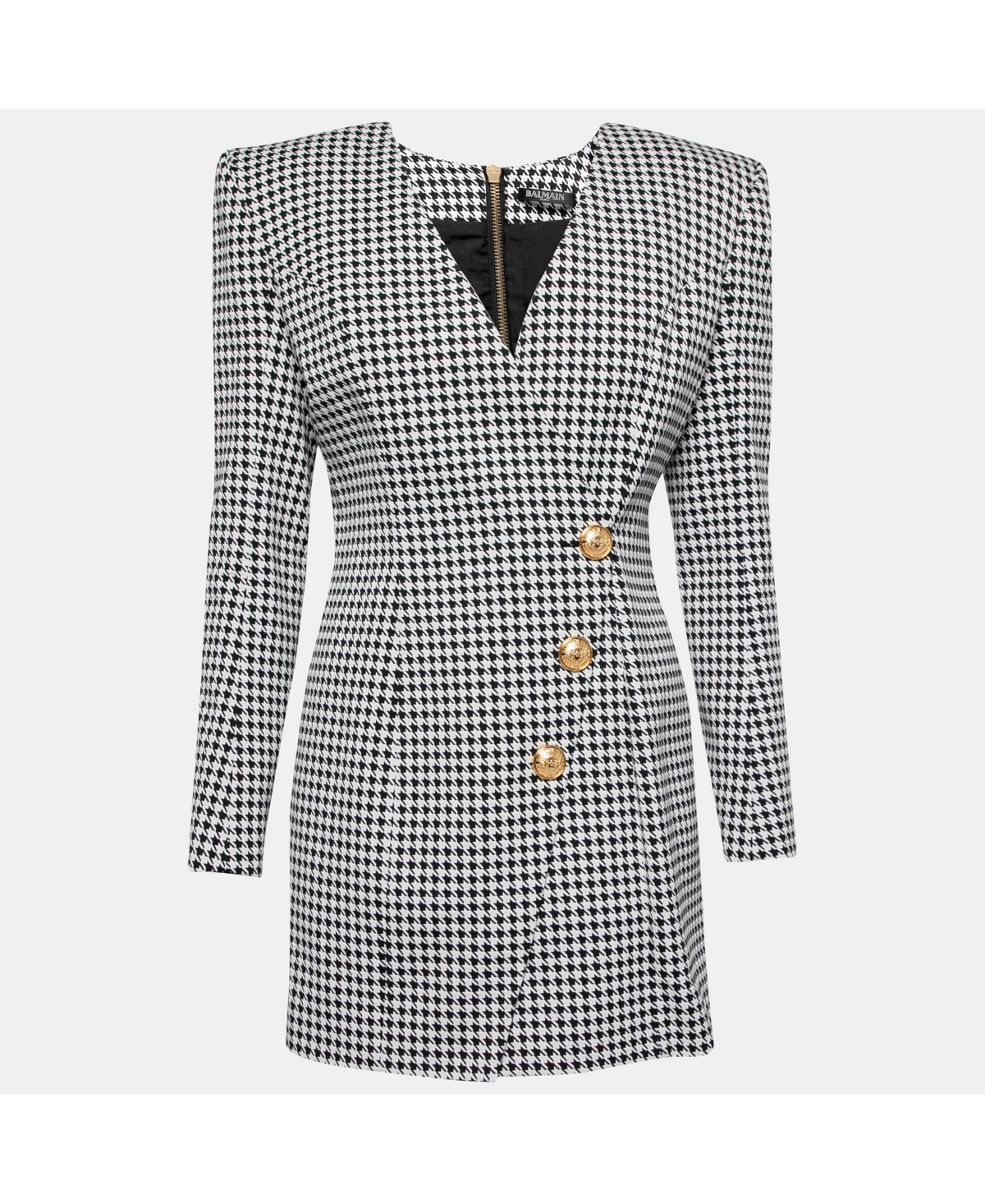 Click here for Pre-Owned Balmain Womens Monochrome Houndstooth Ja... prices