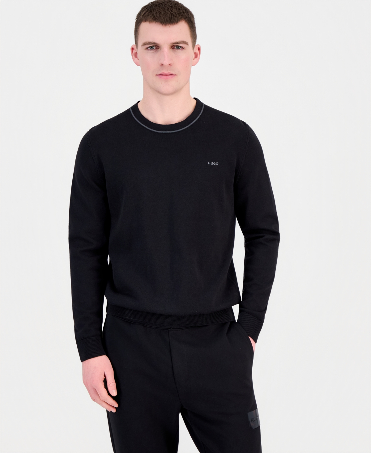 Click here for Hugo Boss Mens San Cassius Long-Sleeve Crewneck Sw... prices