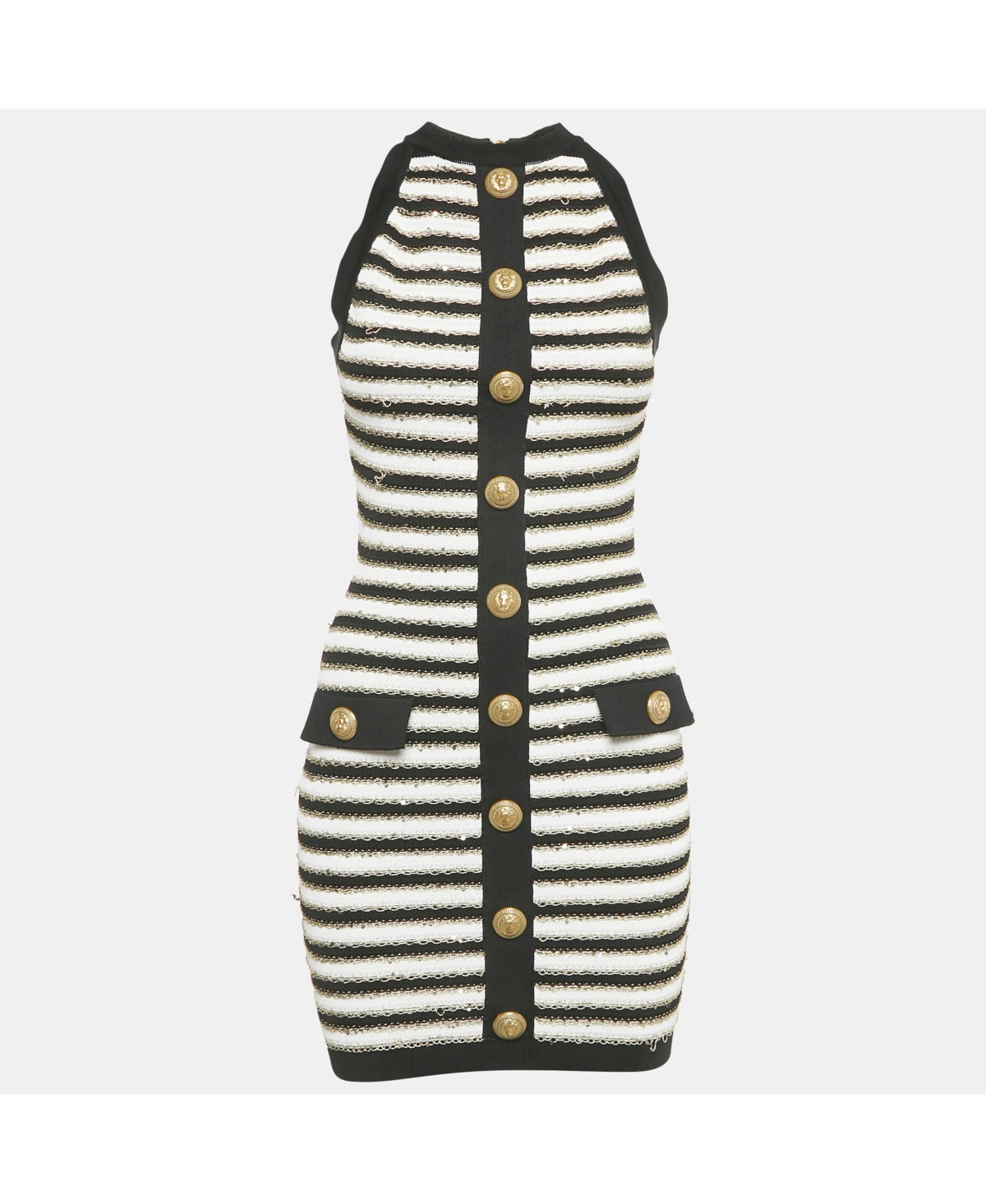Click here for Pre-Owned Balmain Womens Black/ White Striped Rib... prices