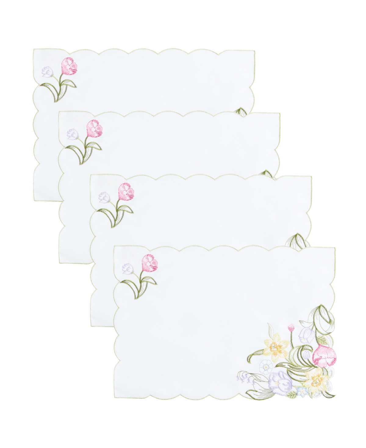 Click here for Elrene Embroidered Floral Cutwork Placemats  Set o... prices