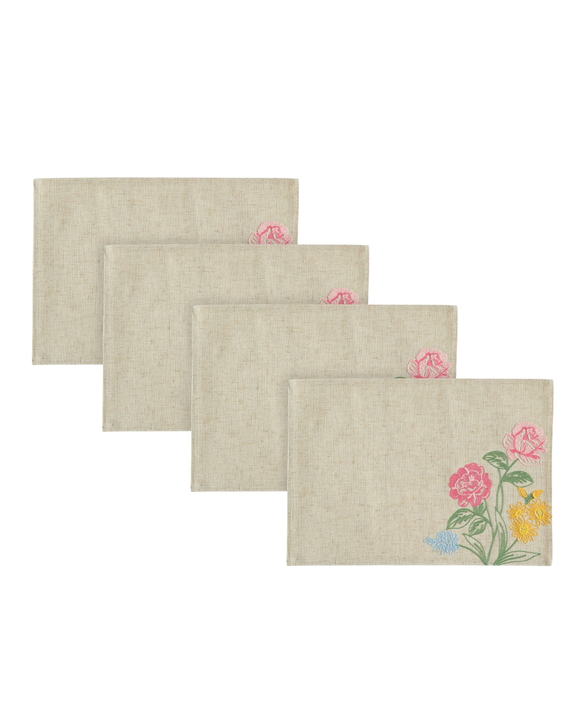 Click here for Elrene Embroidered Floral Placemats  Set of 4 - Mu... prices
