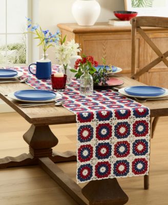Click here for Elrene Red White Blue Crochet Table Linen Collecti... prices