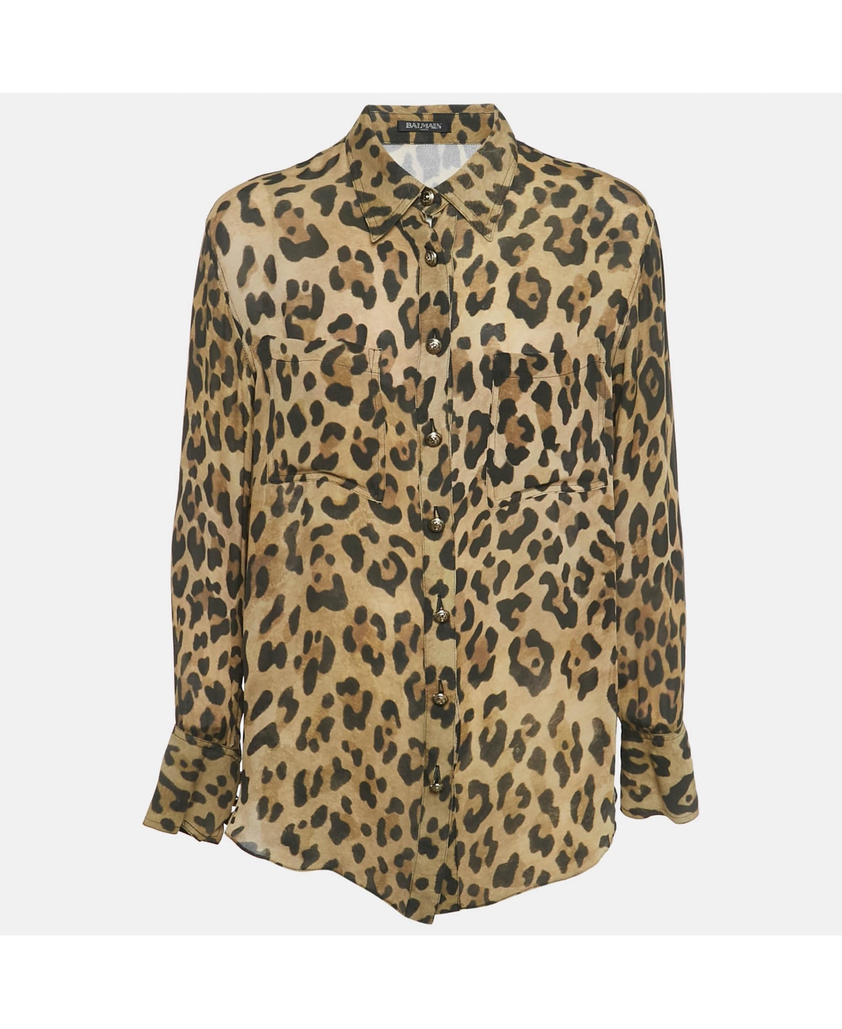 Click here for Pre-Owned Balmain Womens Brown Leopard Print Crepe... prices