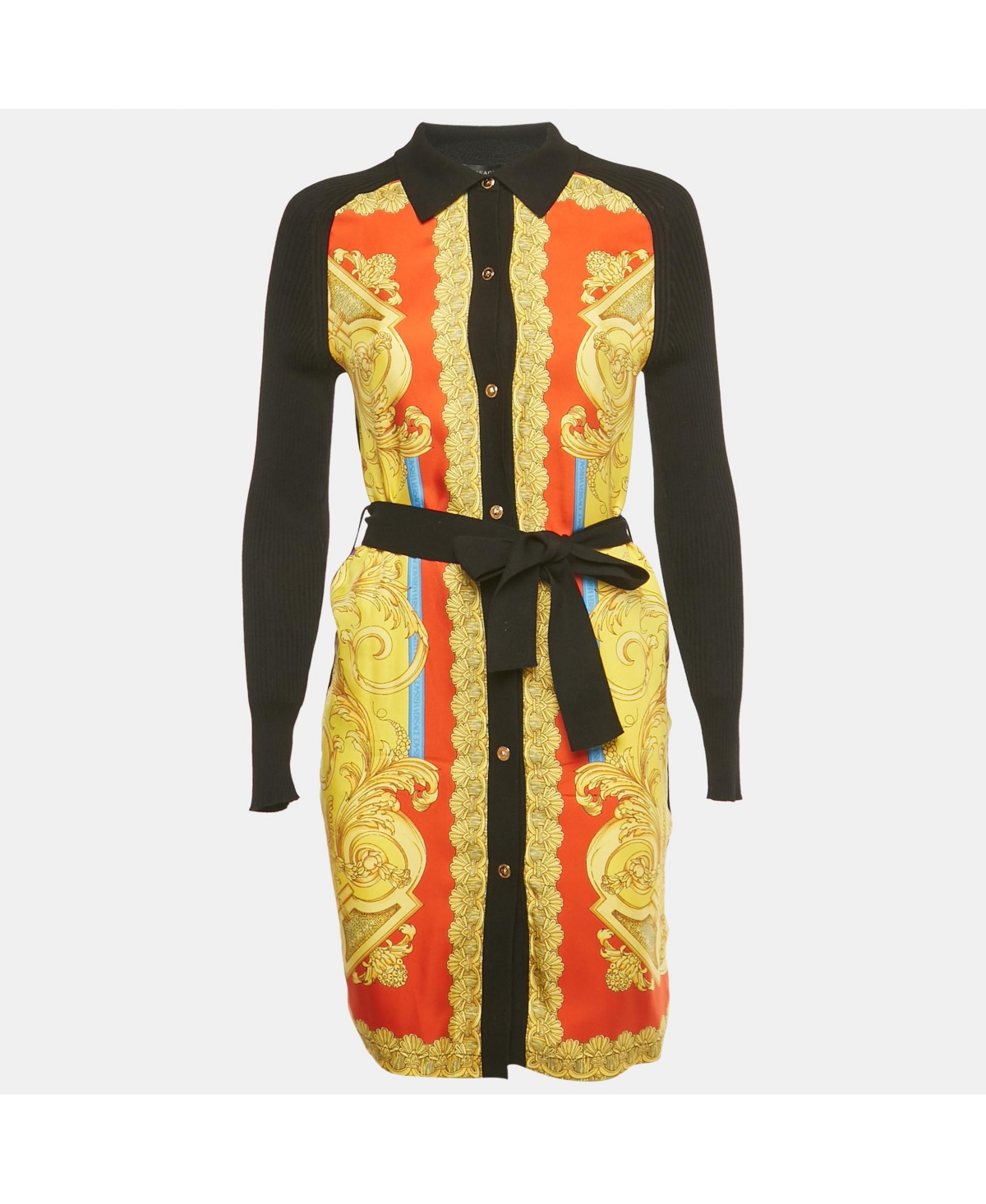 Click here for Pre-Owned Versace Womens Black/yellow Barocco Prin... prices