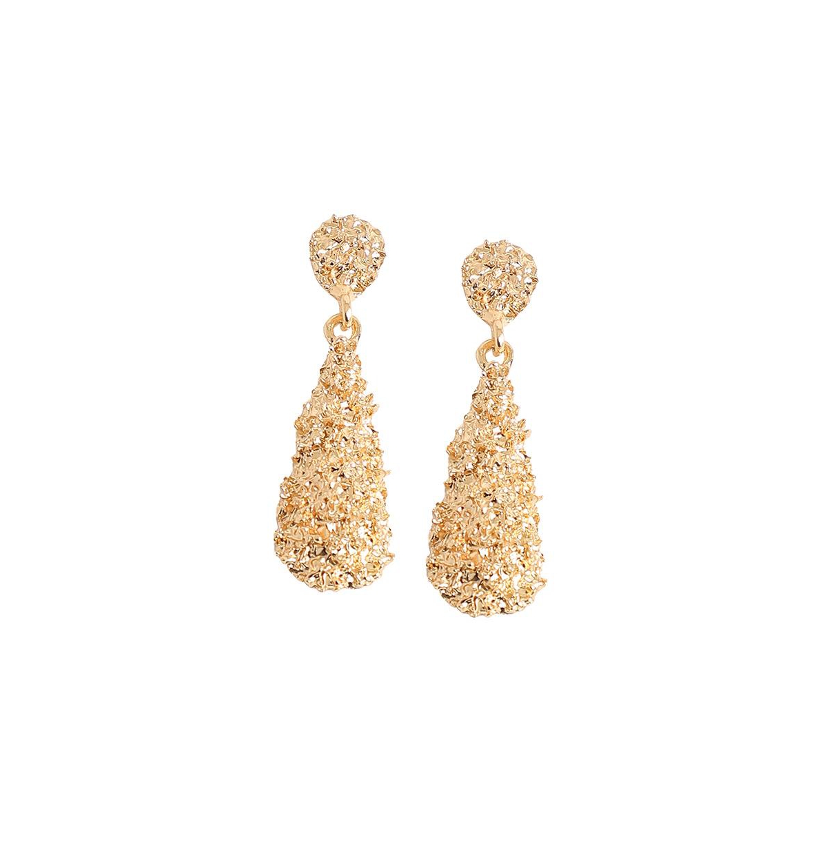 Click here for Sohi Womens White Corroded Drop Earrings - Gold prices