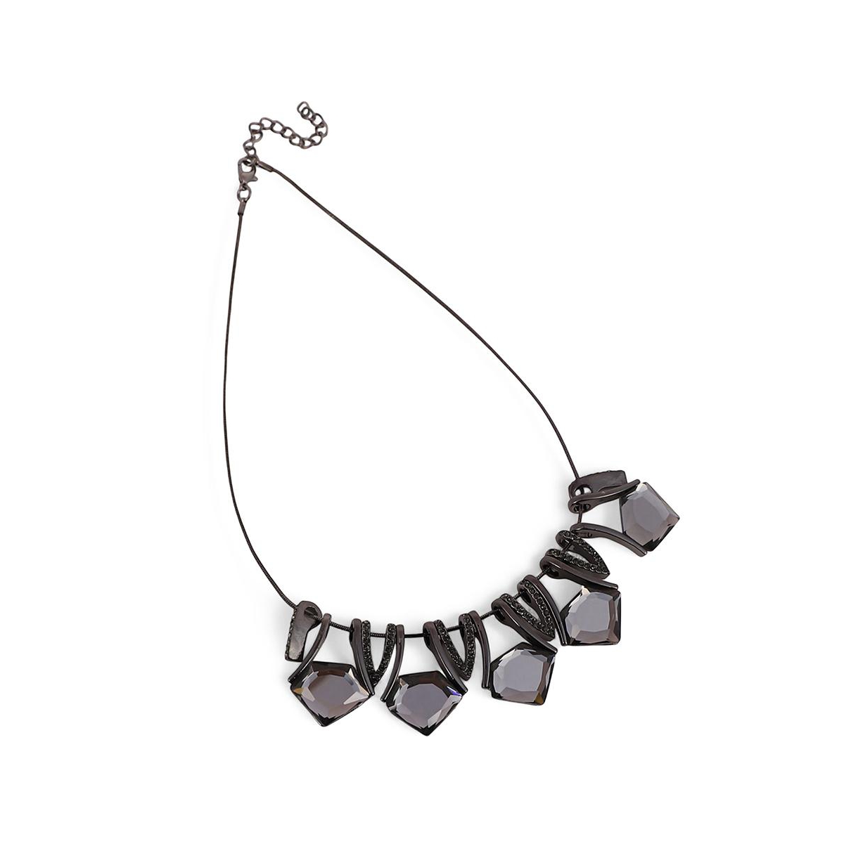 Click here for Womens The Stake-Gem Collar Necklace - Space Grey... prices