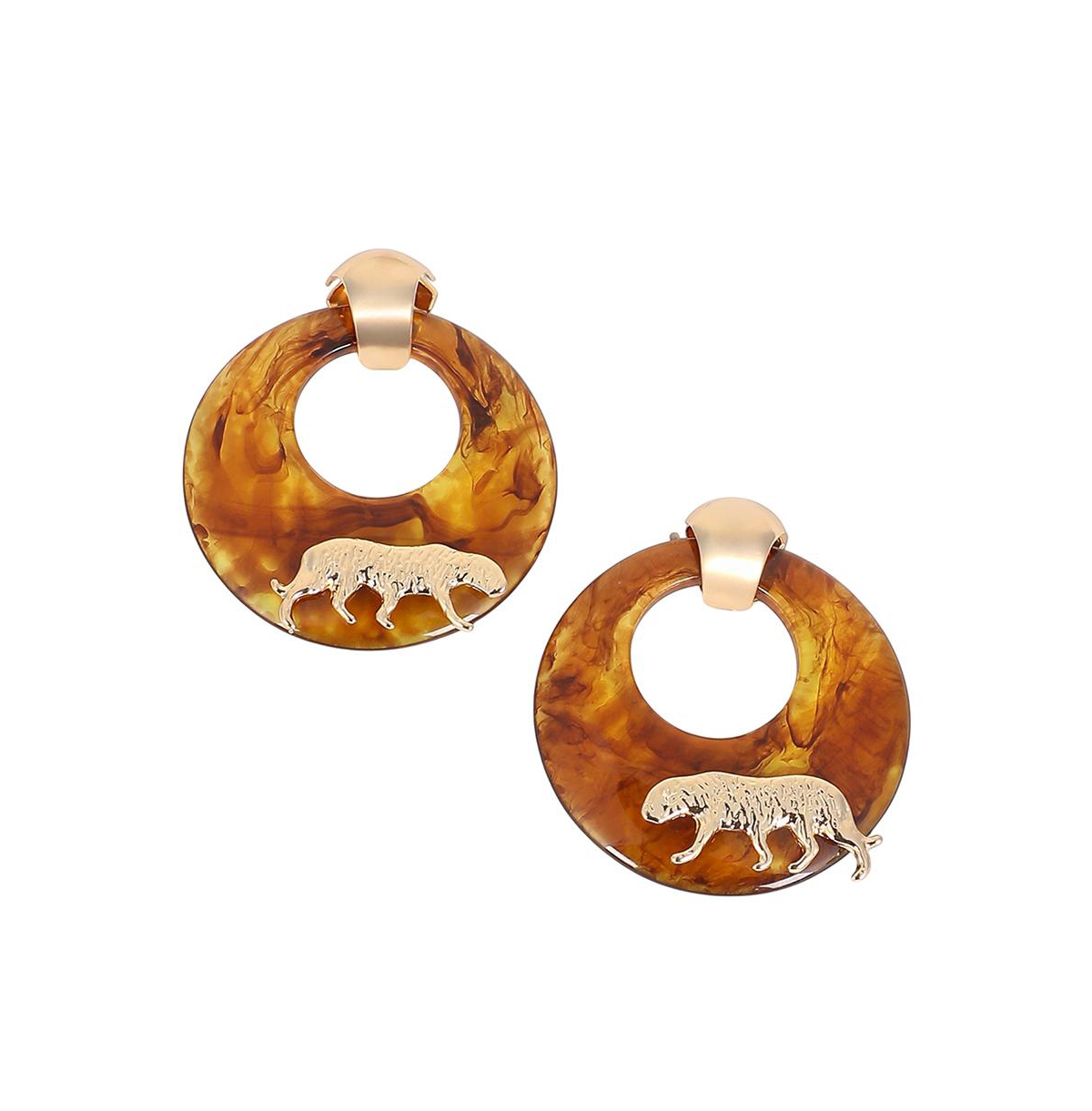 Click here for Womens The Circular-Panthera Statement Earrings -... prices