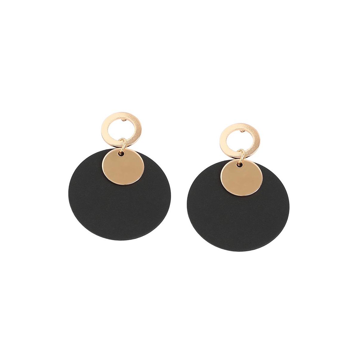 Click here for Sohi Womens Block Drop Earrings - Black prices