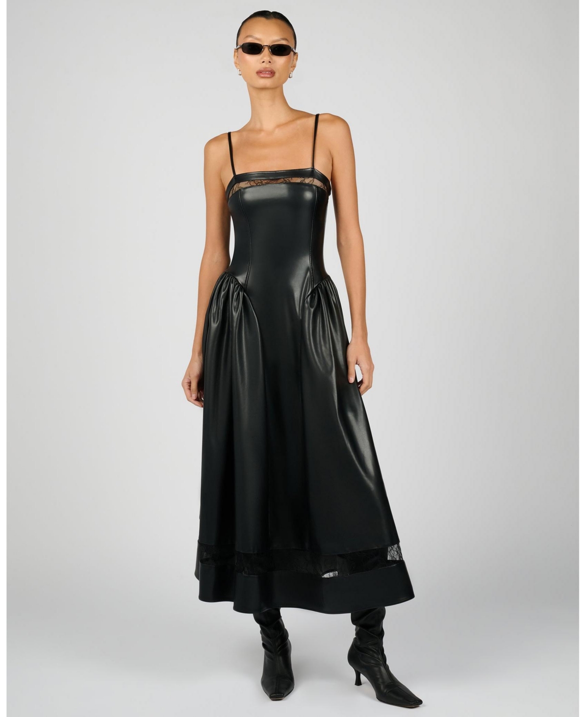 Click here for WeWoreWhat Womens Lace Panel Corset Midi Dress - B... prices