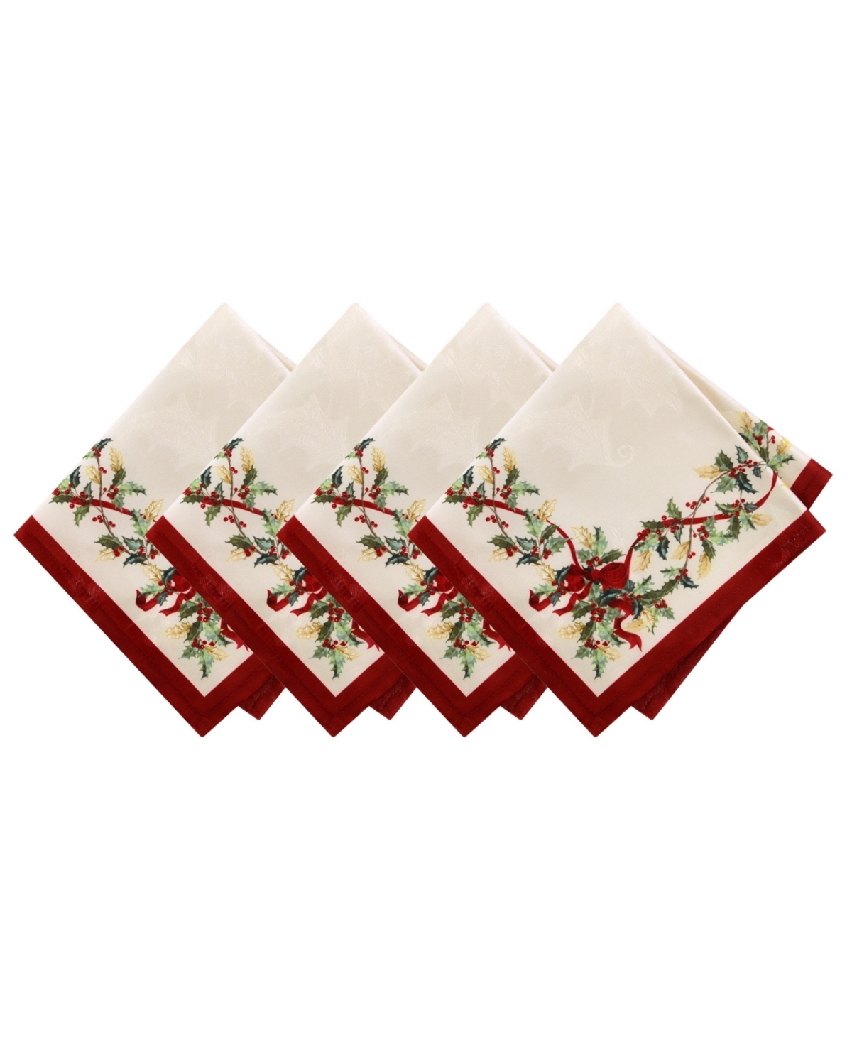 Villeroy & Boch Winter Bows and Garland Napkins  Set of 4 - Multi