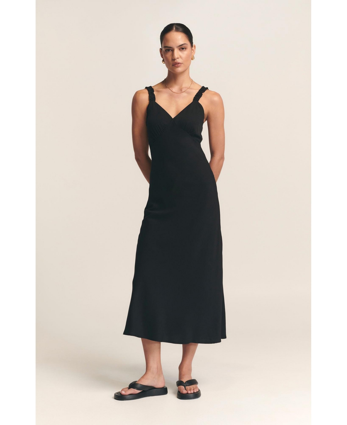 Click here for St Mrlo Womens Tide Midi Dress - Black prices