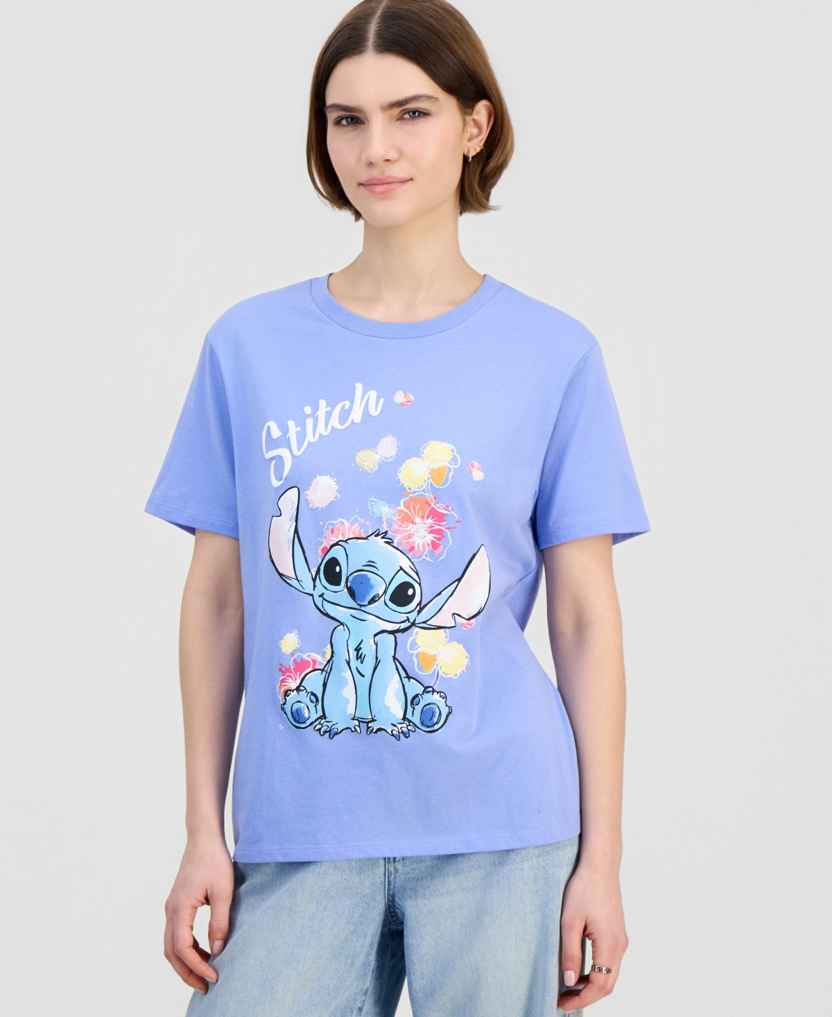 Click here for Disney Juniors Stitch Floral Graphic T-Shirt - Hyd... prices