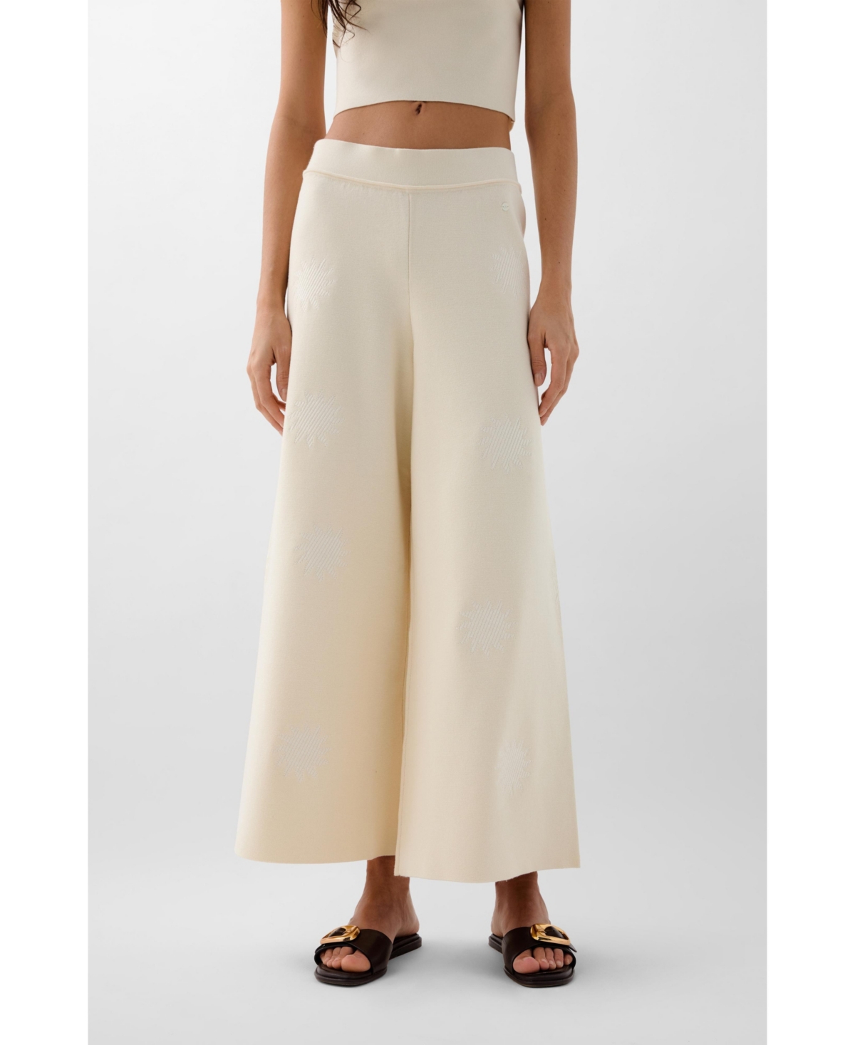 Click here for Scalpers Womens Embsun Knit Pant - Ecru prices