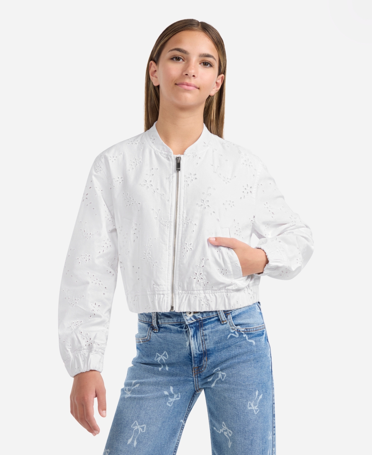 Click here for abercrombie kids Girls Floral Print Bomber Jacket... prices