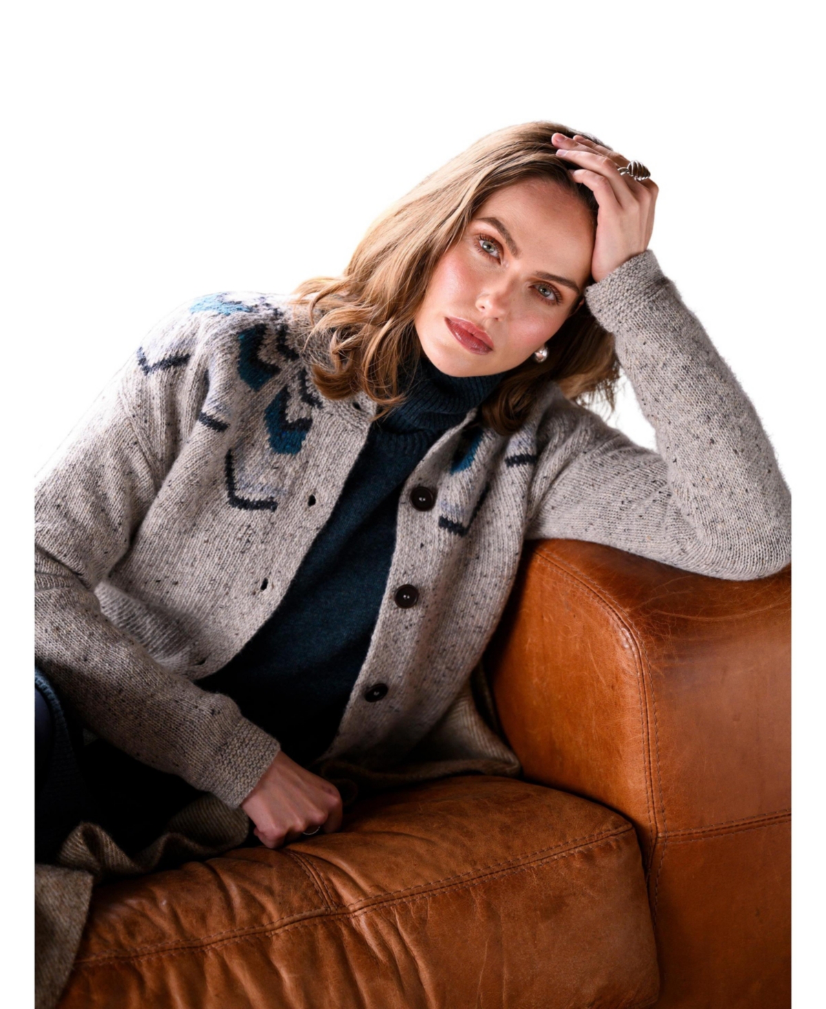 Click here for Celtic & Co. Womens Fair Isle Crew Neck Cardigan -... prices