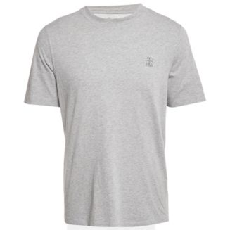 Pre-Owned Brunello Cucinelli Men's Grey Melenga Jersey Crewneck T-Shirt ...