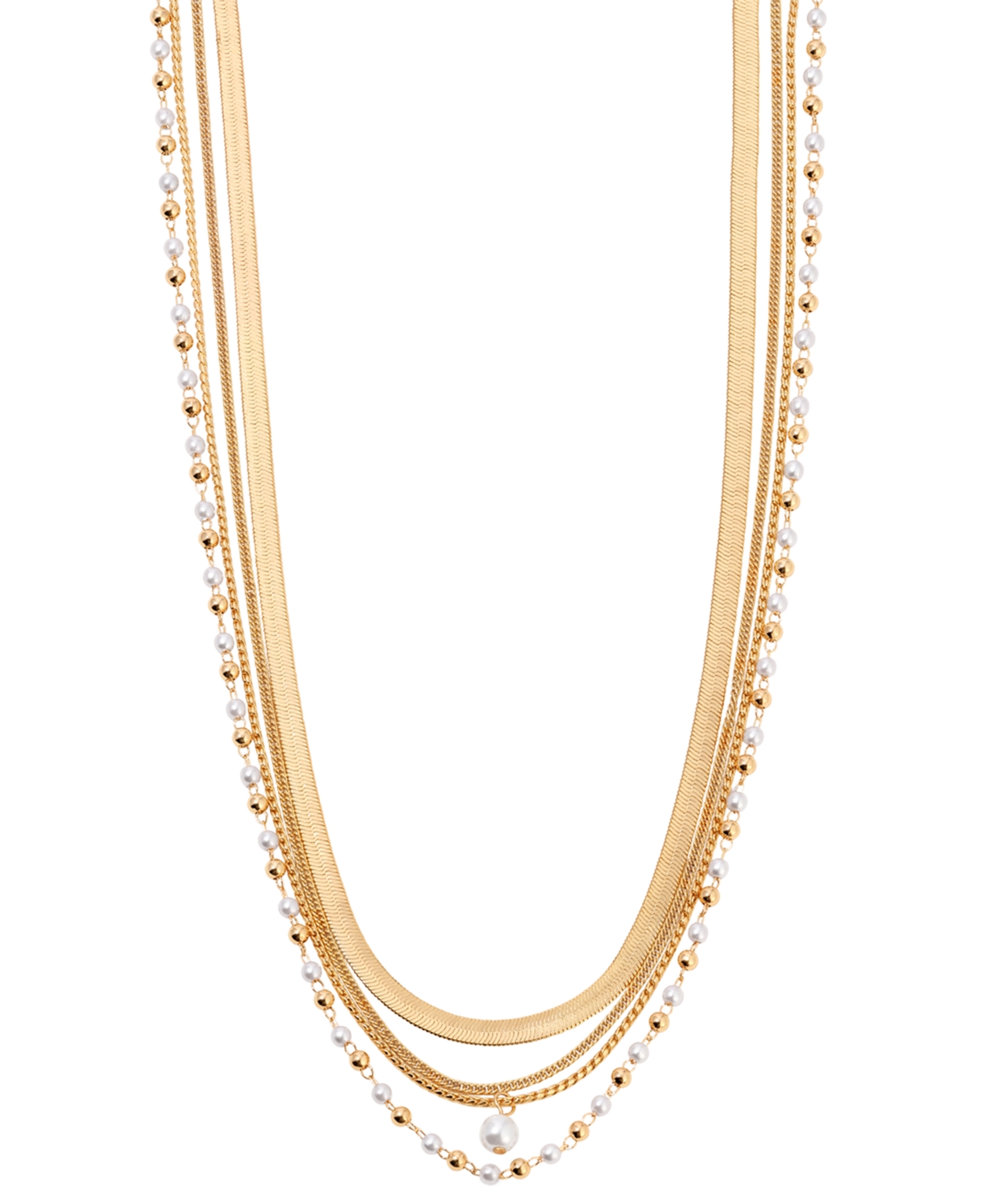Click here for Ettika Gold Plated Cultivated Pearl Layered Neckla... prices