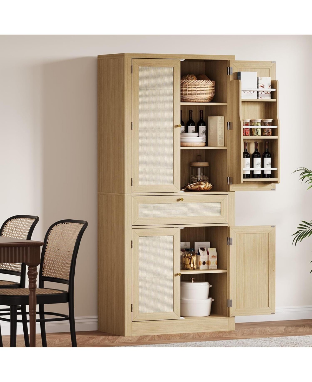 Click here for Gaomon 70inch Tall Kitchen Pantry Cabine  Rattan D... prices